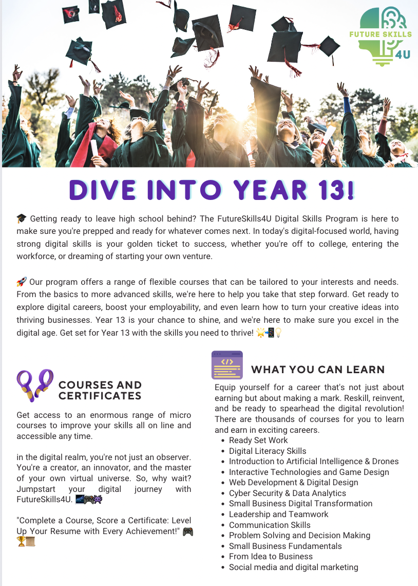 DIVE INTO YEAR 13 with Free Courses